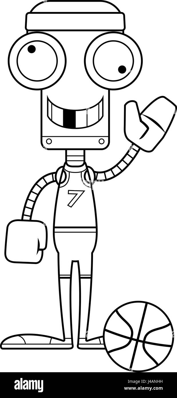 A cartoon basketball player robot looking silly Stock Vector Image ...