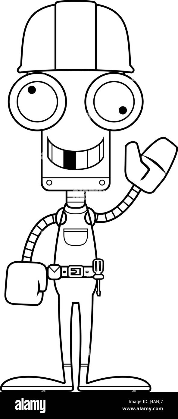 A cartoon construction worker robot looking silly Stock Vector Image ...