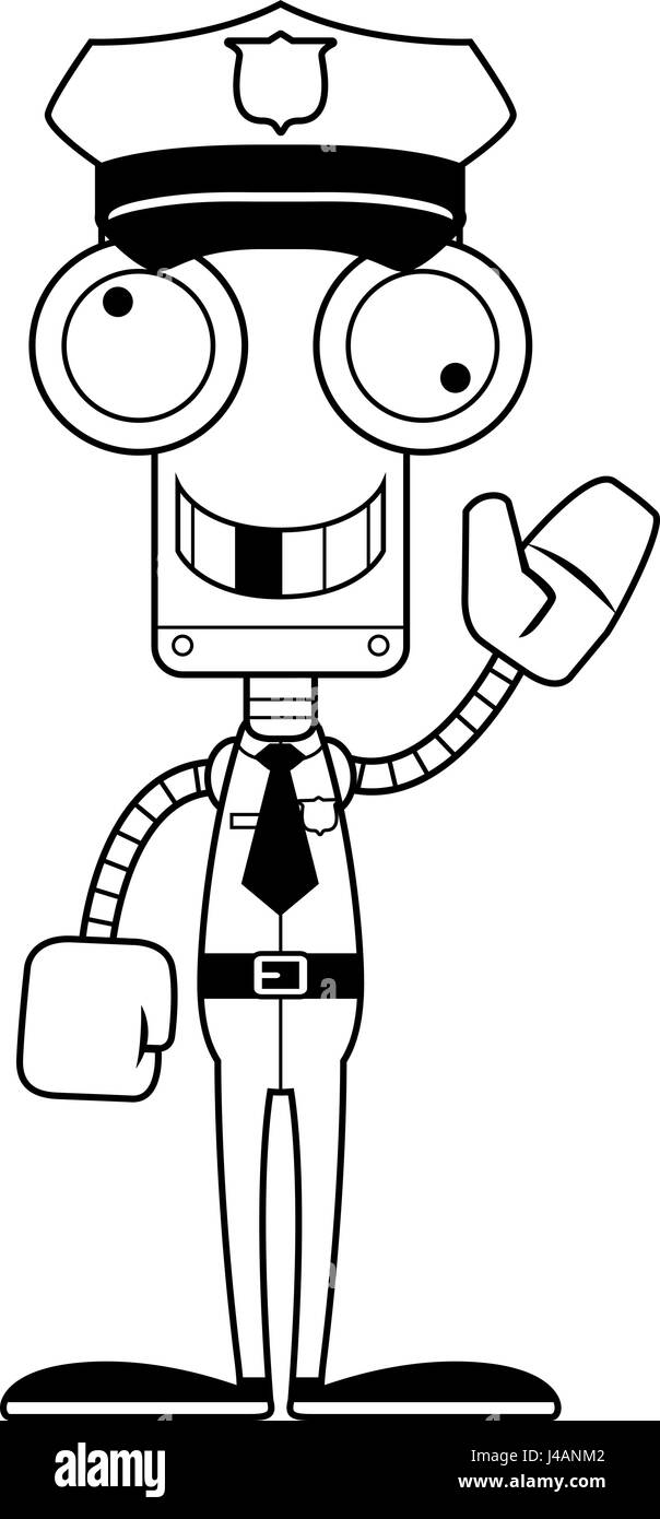 A cartoon police officer robot looking silly Stock Vector Image & Art ...