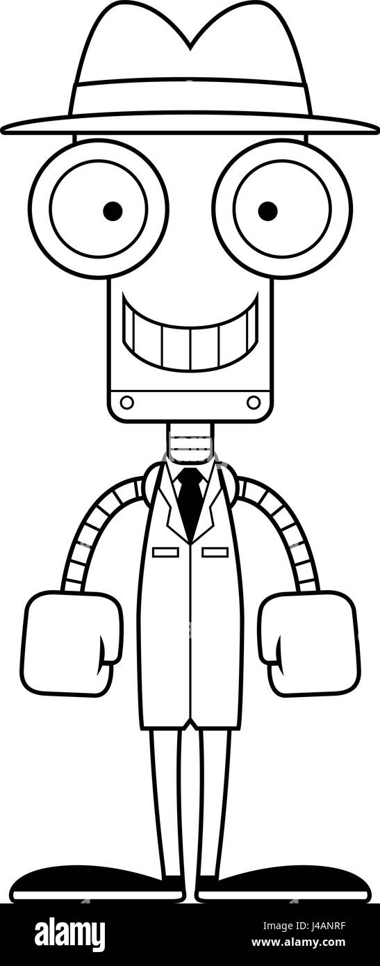 A cartoon detective robot smiling Stock Vector Image & Art - Alamy