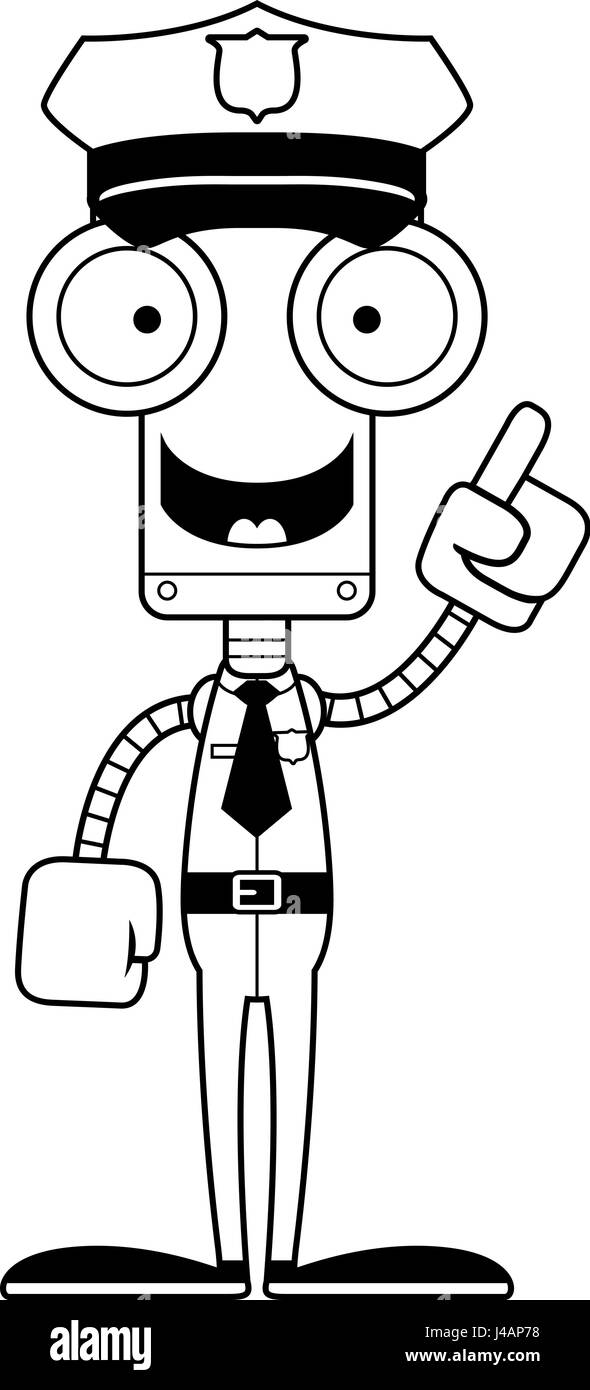 A cartoon police officer robot with an idea Stock Vector Image & Art ...