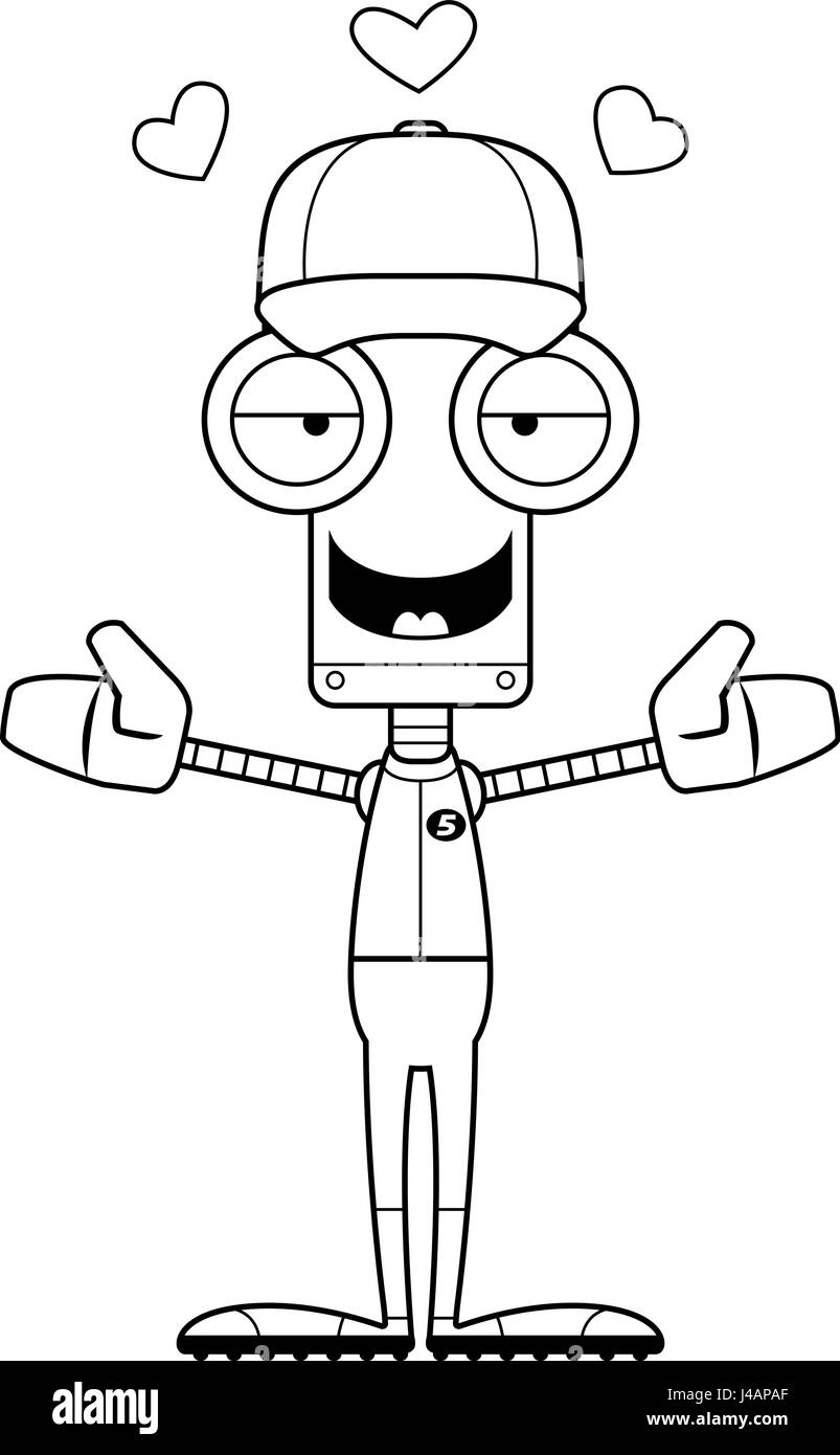 A cartoon baseball player robot ready to give a hug Stock Vector Image ...