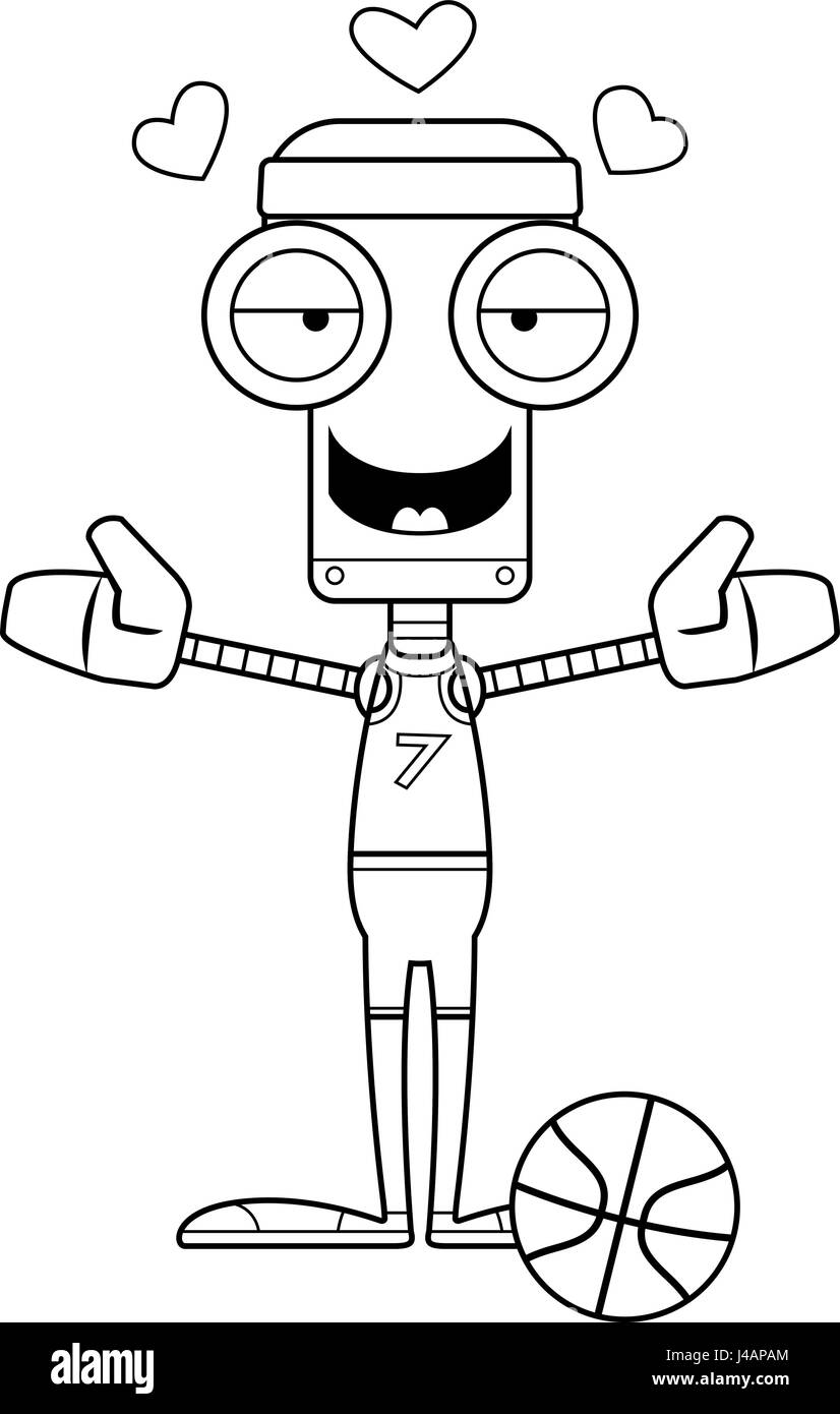 A cartoon basketball player robot ready to give a hug Stock Vector ...