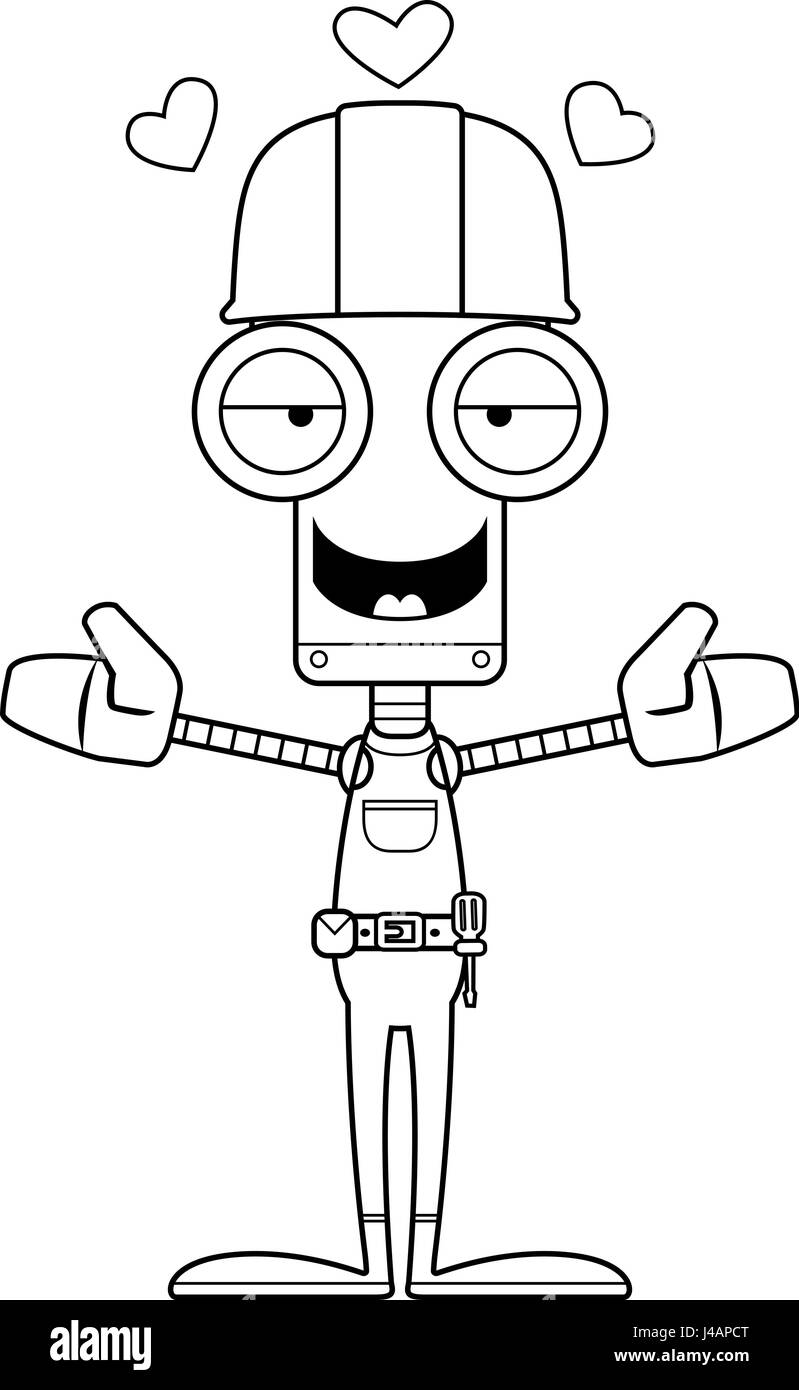A cartoon construction worker robot ready to give a hug Stock Vector ...