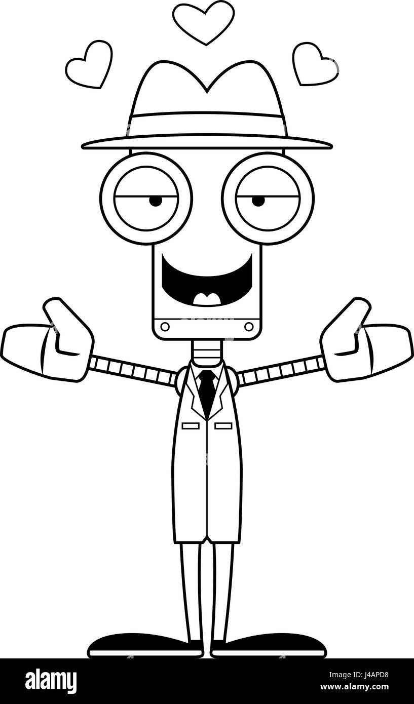 A cartoon detective robot ready to give a hug Stock Vector Image & Art ...