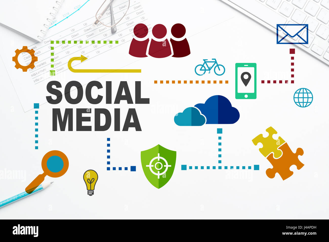 Network media background Stock Photo - Alamy