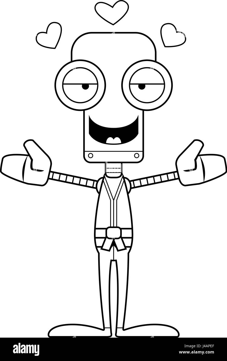 A Cartoon Karate Robot Ready To Give A Hug Stock Vector Image And Art Alamy