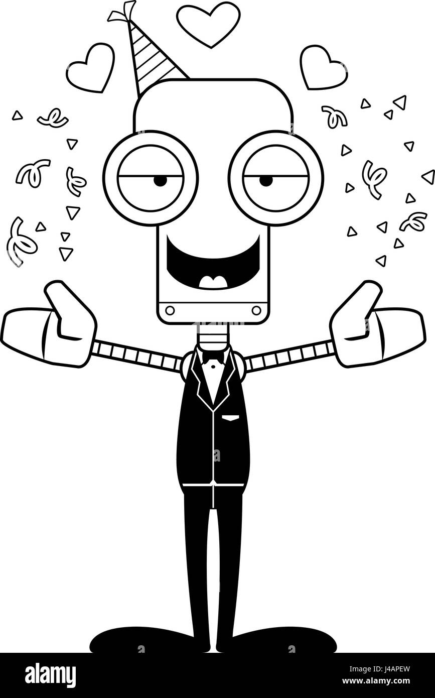 A cartoon party robot ready to give a hug Stock Vector Image & Art - Alamy
