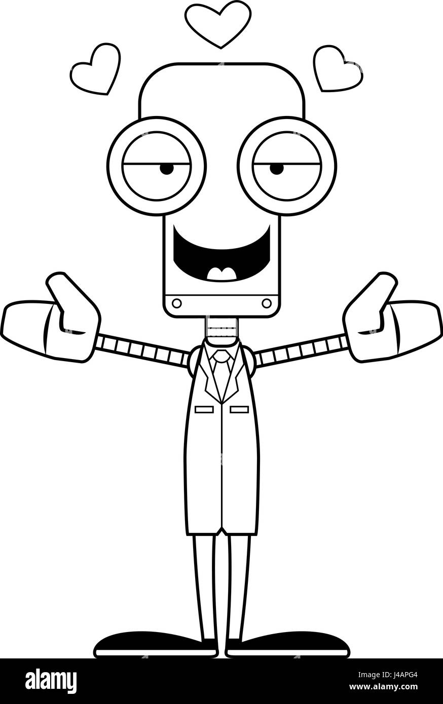A cartoon scientist robot ready to give a hug Stock Vector Image & Art ...