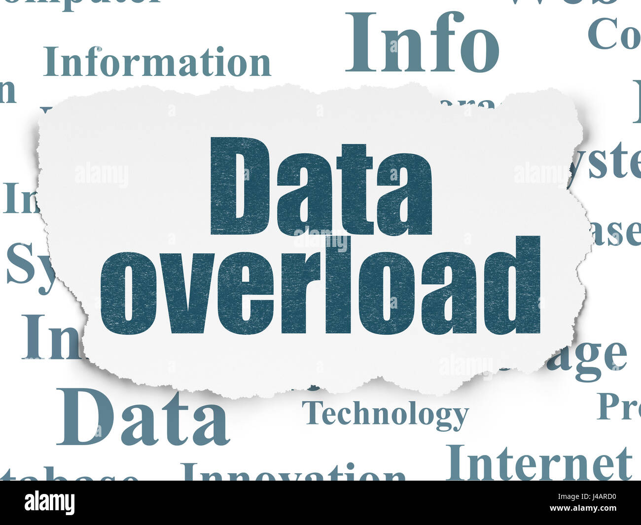 Data concept: Data Overload on Torn Paper background Stock Photo - Alamy