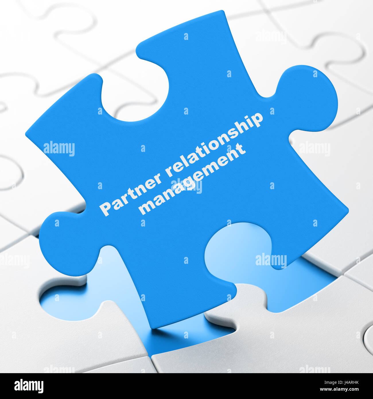 Business concept: Partner Relationship Management on puzzle background ...