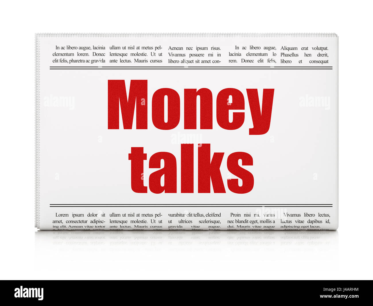 Finance concept: newspaper headline Money Talks Stock Photo - Alamy