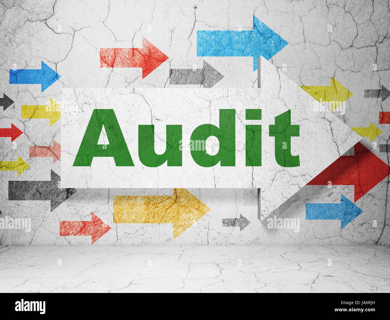 Finance concept: arrow with Audit on grunge wall background Stock Photo ...