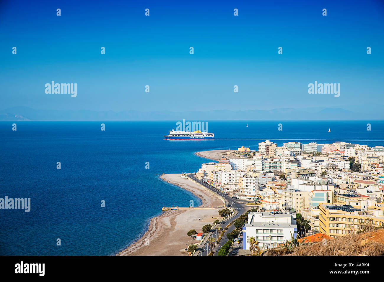 Rhodes, Greece-October 28,2016.Panorama of the city of Rhodes. Rhodes ...