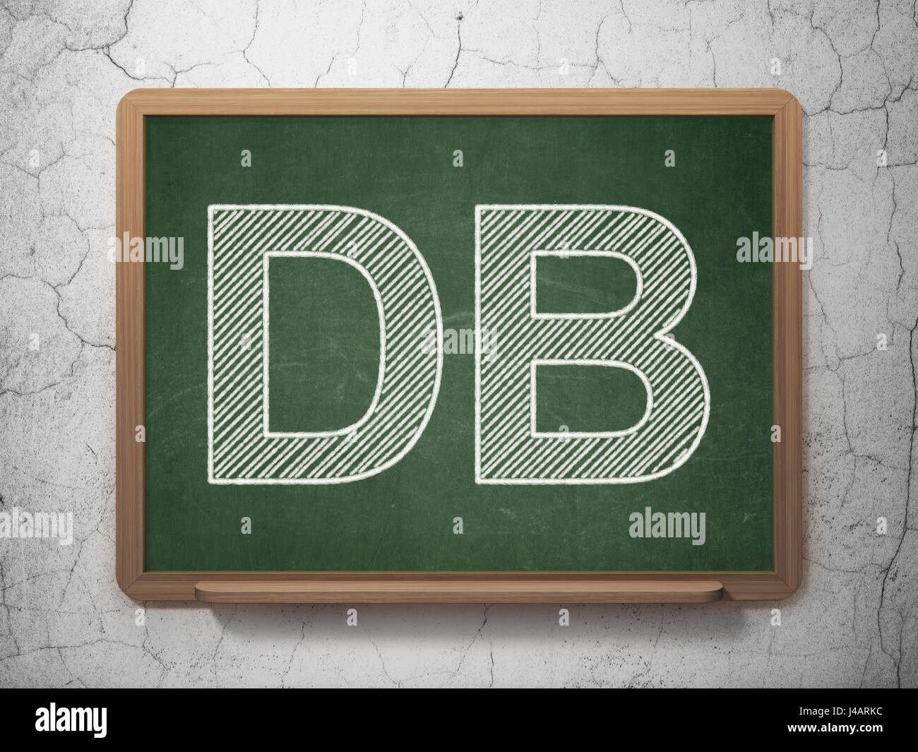 Stock market indexes concept: DB on chalkboard background Stock Photo ...