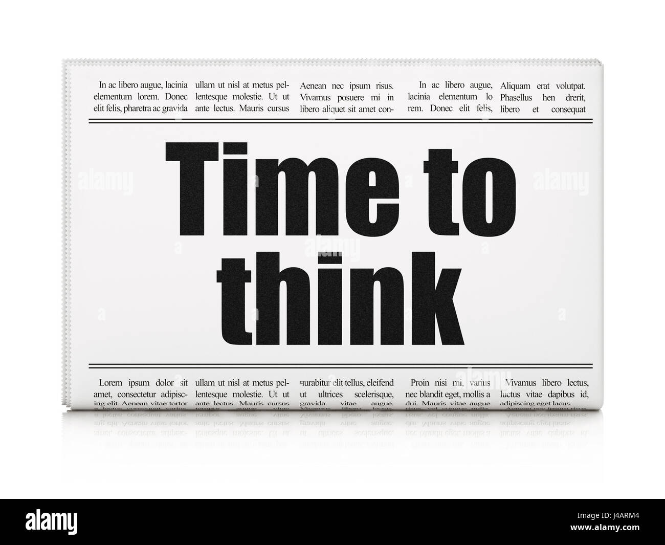 Timeline concept: newspaper headline Time To Think Stock Photo - Alamy