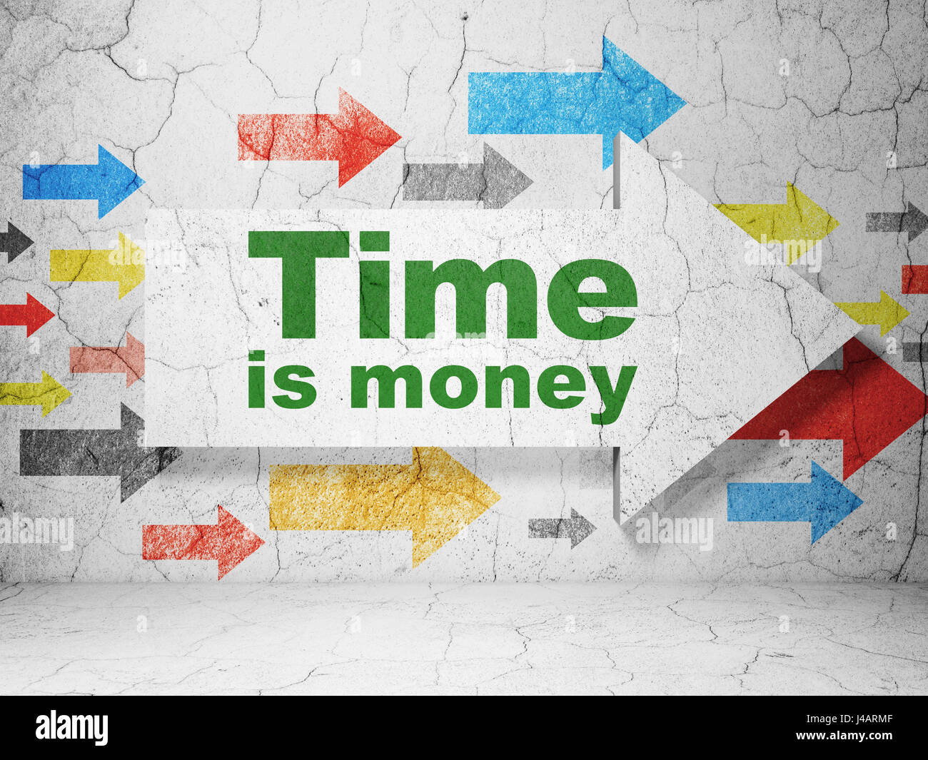 Time concept: arrow with Time Is money on grunge wall background Stock ...