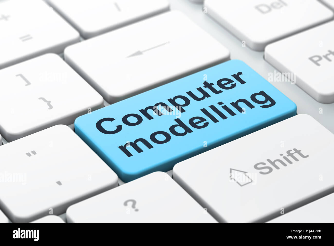 Science Concept Computer Modelling On Computer Keyboard Background