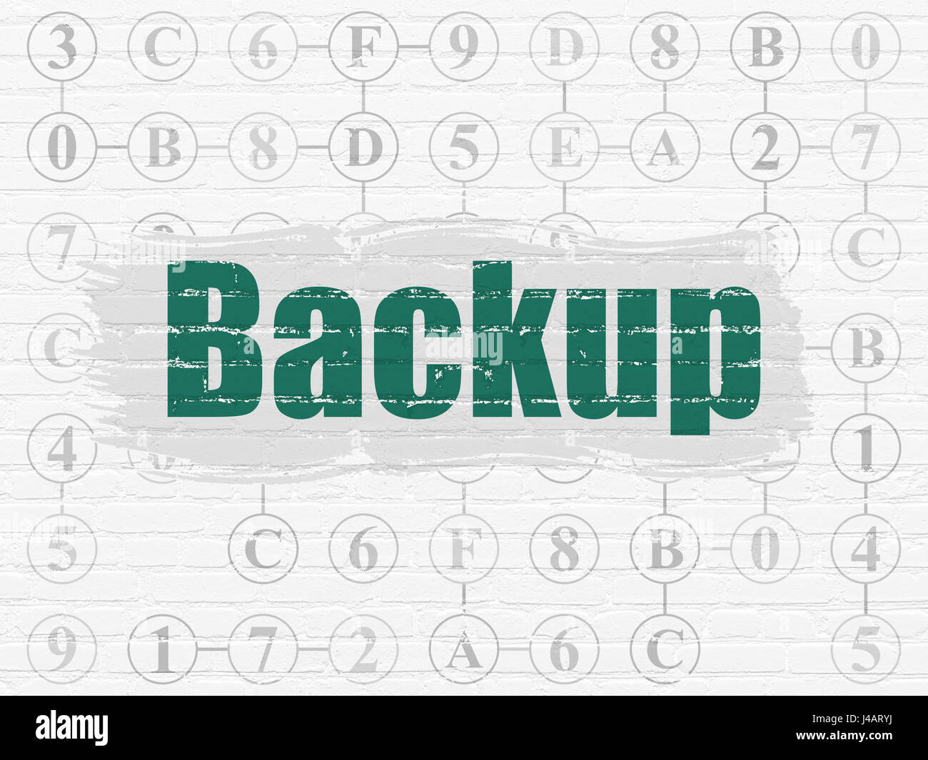 Programming concept: Backup on wall background Stock Photo - Alamy