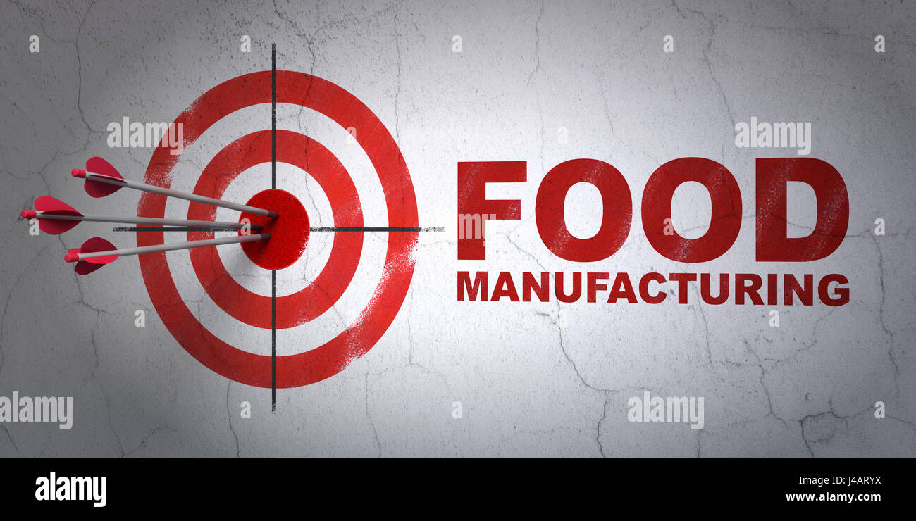 Industry concept: target and Food Manufacturing on wall background ...