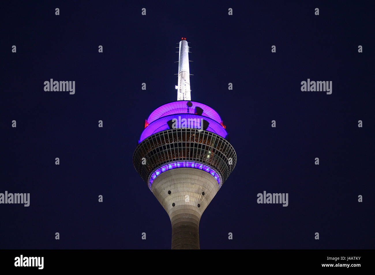restaurant blue tower rhine night nighttime night photograph purple ...