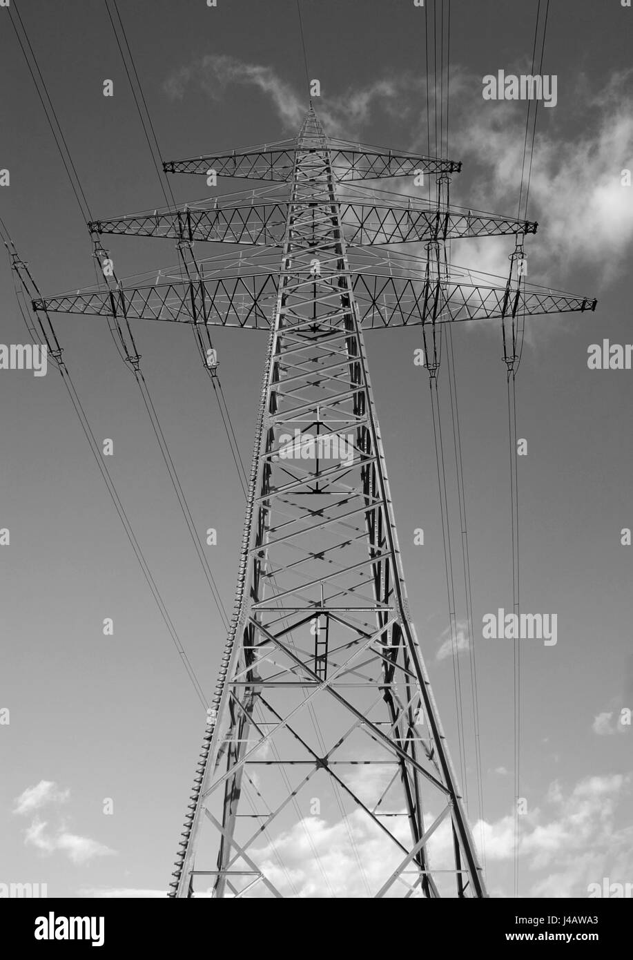 strommast 6 sw Stock Photo - Alamy