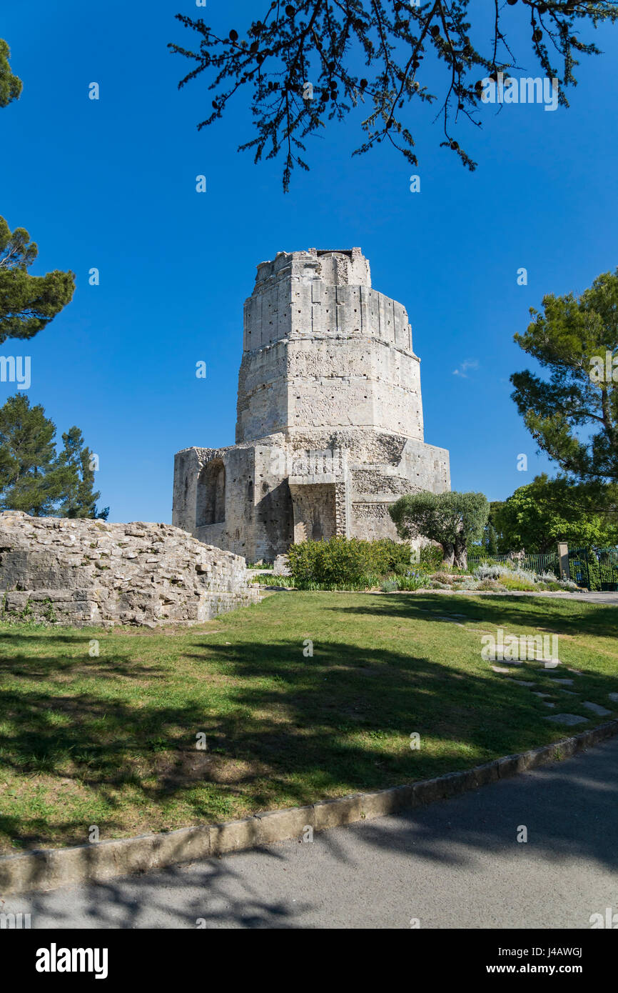La Tour Magne is a 18m stone watchtower, part of the Roman city wall ...