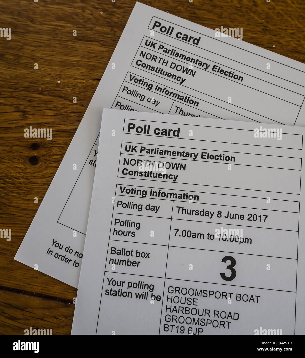 General Election Polling cards Stock Photo - Alamy