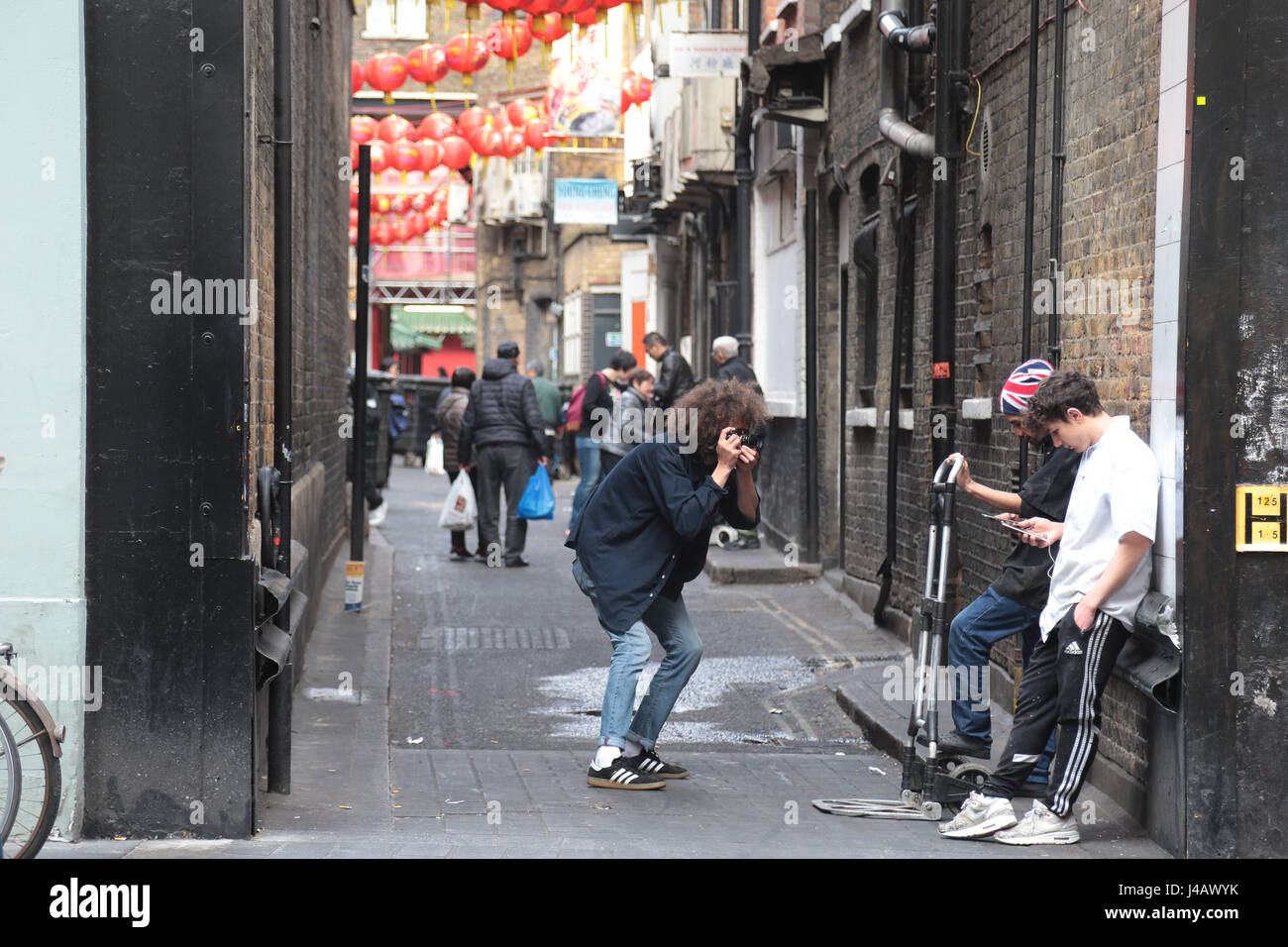 Street Life one back street in Soho watched for ten minutes Stock Photo ...