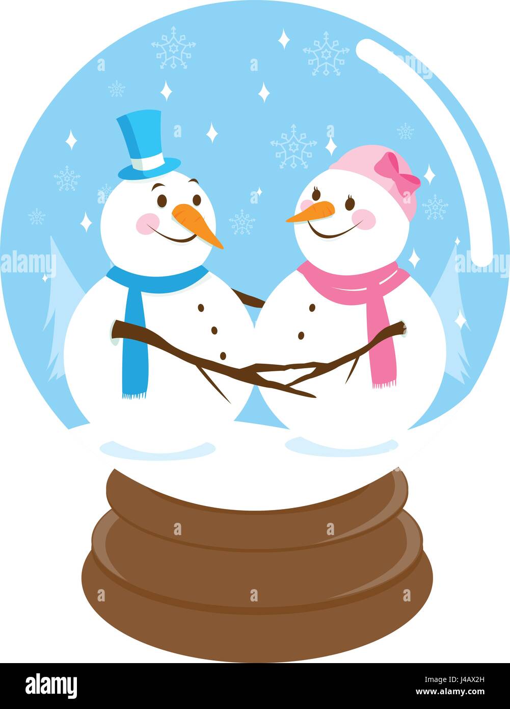 Cute cartoon snowmen in Stock Vector Images - Alamy