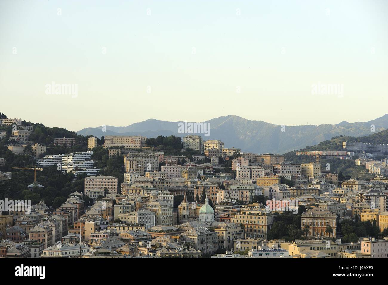 Aerial view of Genova, Italy, with the old town and port Stock Photo ...