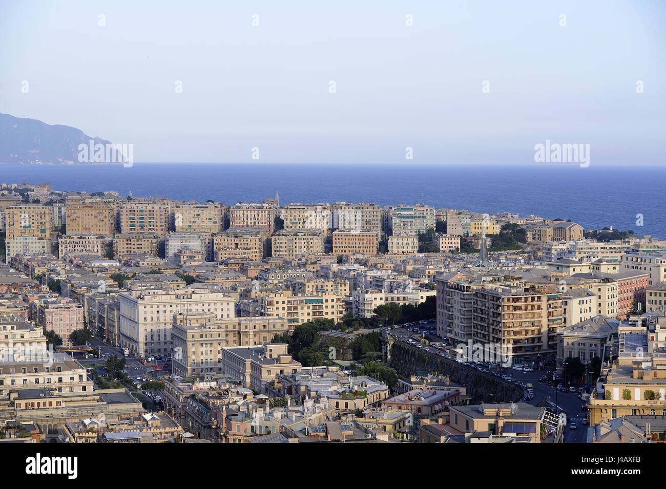 Aerial view of Genova, Italy, with the old town and port Stock Photo ...