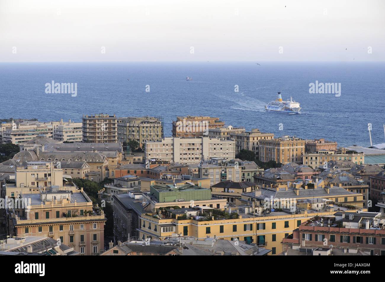 Aerial view of Genova, Italy, with the old town and port Stock Photo ...