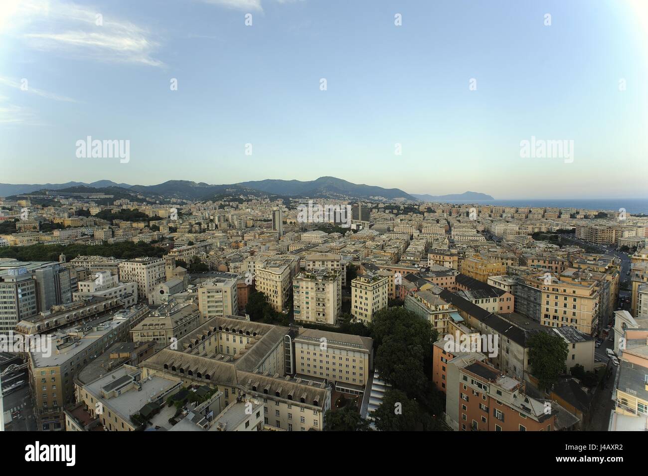 Aerial view of Genova, Italy, with the old town and port Stock Photo ...