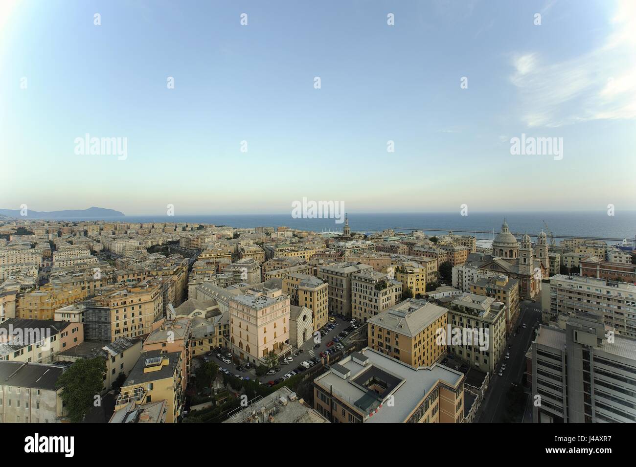 Aerial view of Genova, Italy, with the old town and port Stock Photo ...