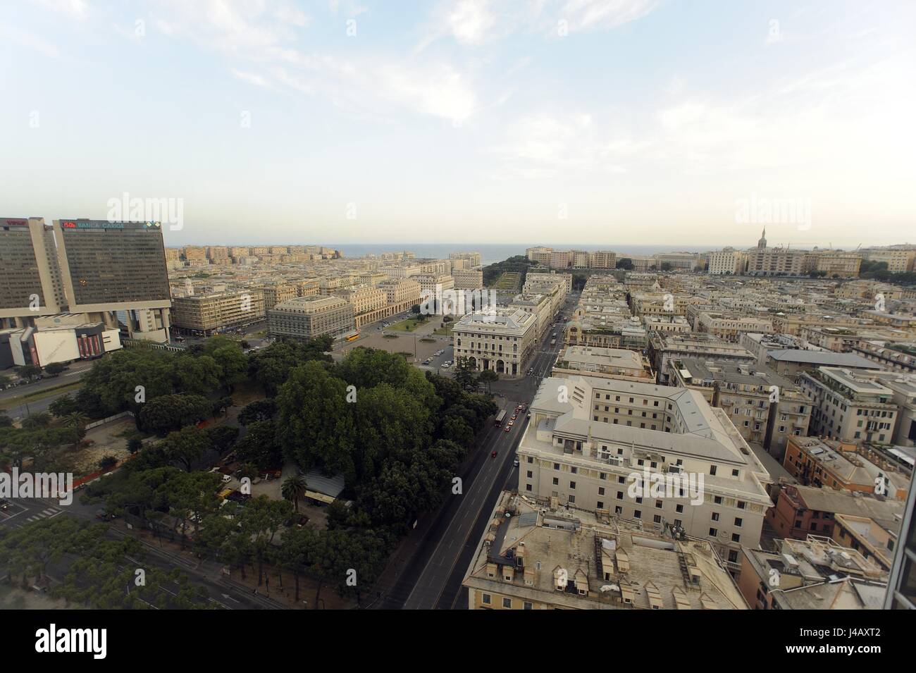 Aerial view of Genova, Italy, with the old town and port Stock Photo ...
