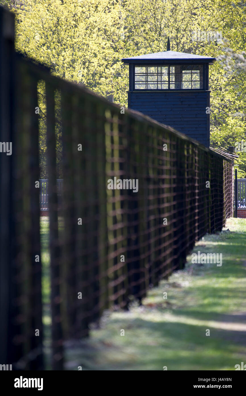 Wooden guard tower in Museum of Stutthof in Sztutowo, Poland. Today is ...
