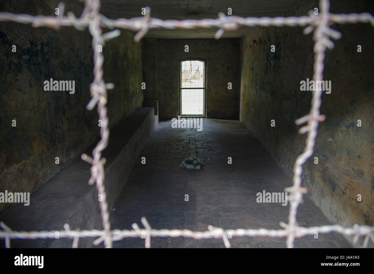 Inside gas chamber in Nazi German concentration camp KL Stutthof in 72 ...