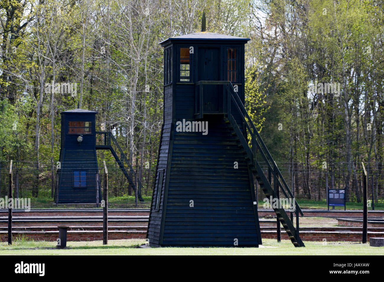 Wooden guard tower in Museum of Stutthof in Sztutowo, Poland. Today is ...