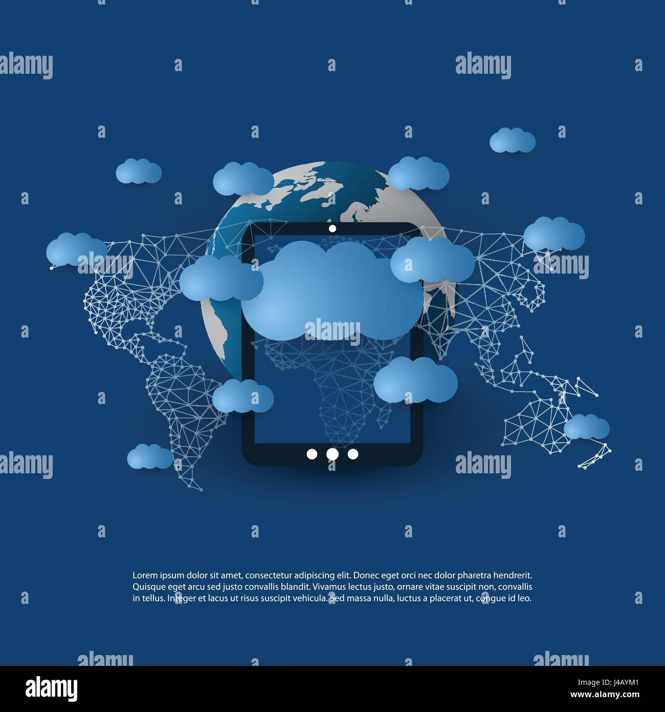Abstract Cloud Computing and Global Network Connections Concept Design ...