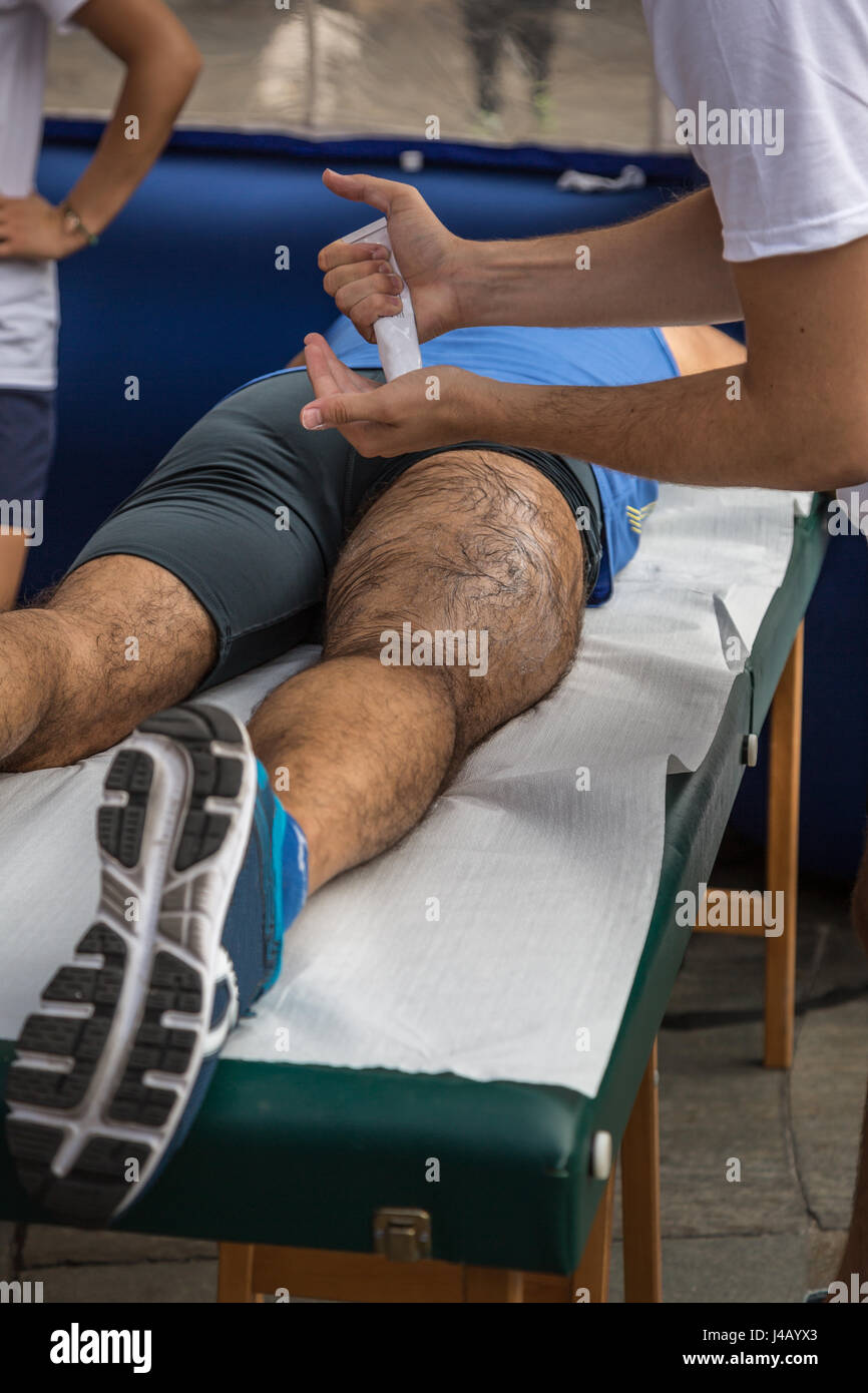 Athlete's Muscles Massage after Sport Workout Stock Photo - Alamy