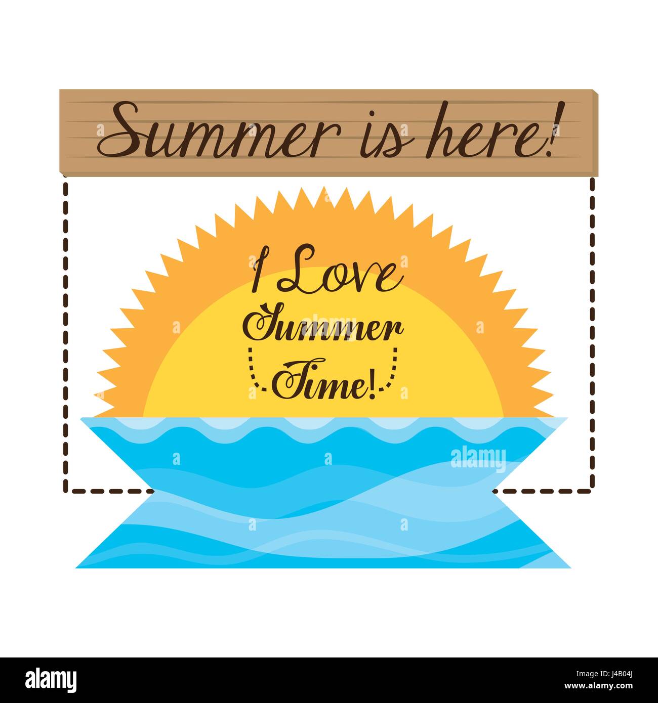 summer vacation sing in beautiful sunny beach Stock Vector Image & Art ...