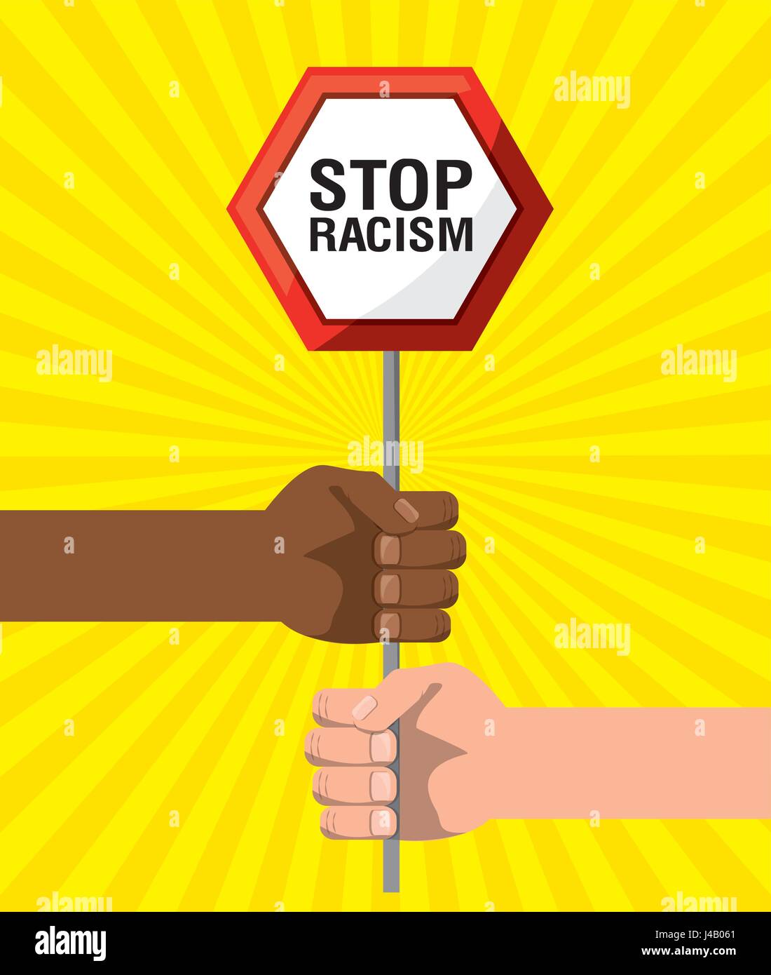 hands with notice emblem of stop racism Stock Vector Image & Art - Alamy