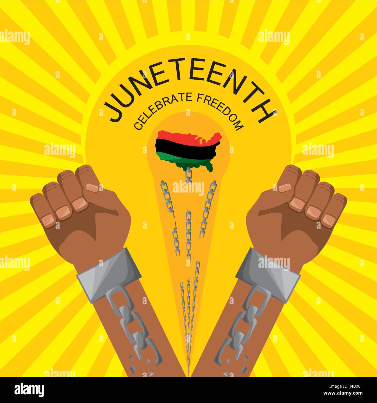 hands with chain to celebration freedom juneteenth Stock Vector Image ...