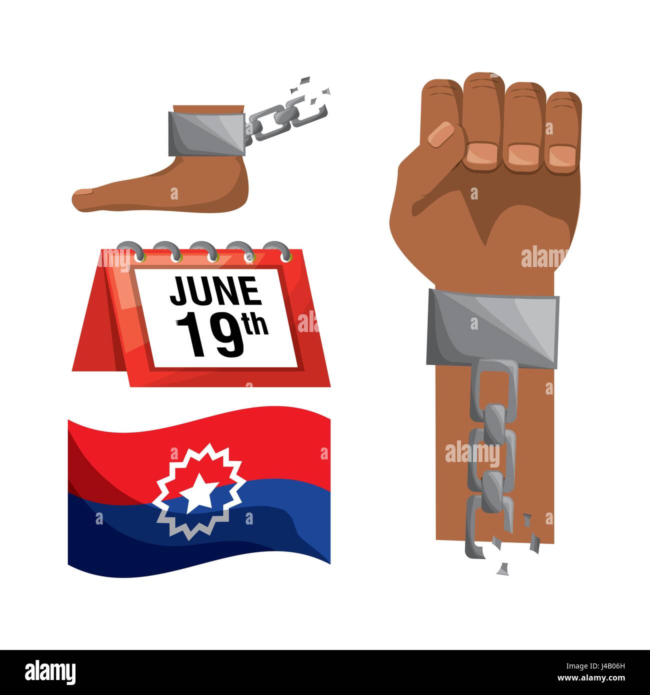 Hand chain celebrate freedom juneteenth Cut Out Stock Images & Pictures ...