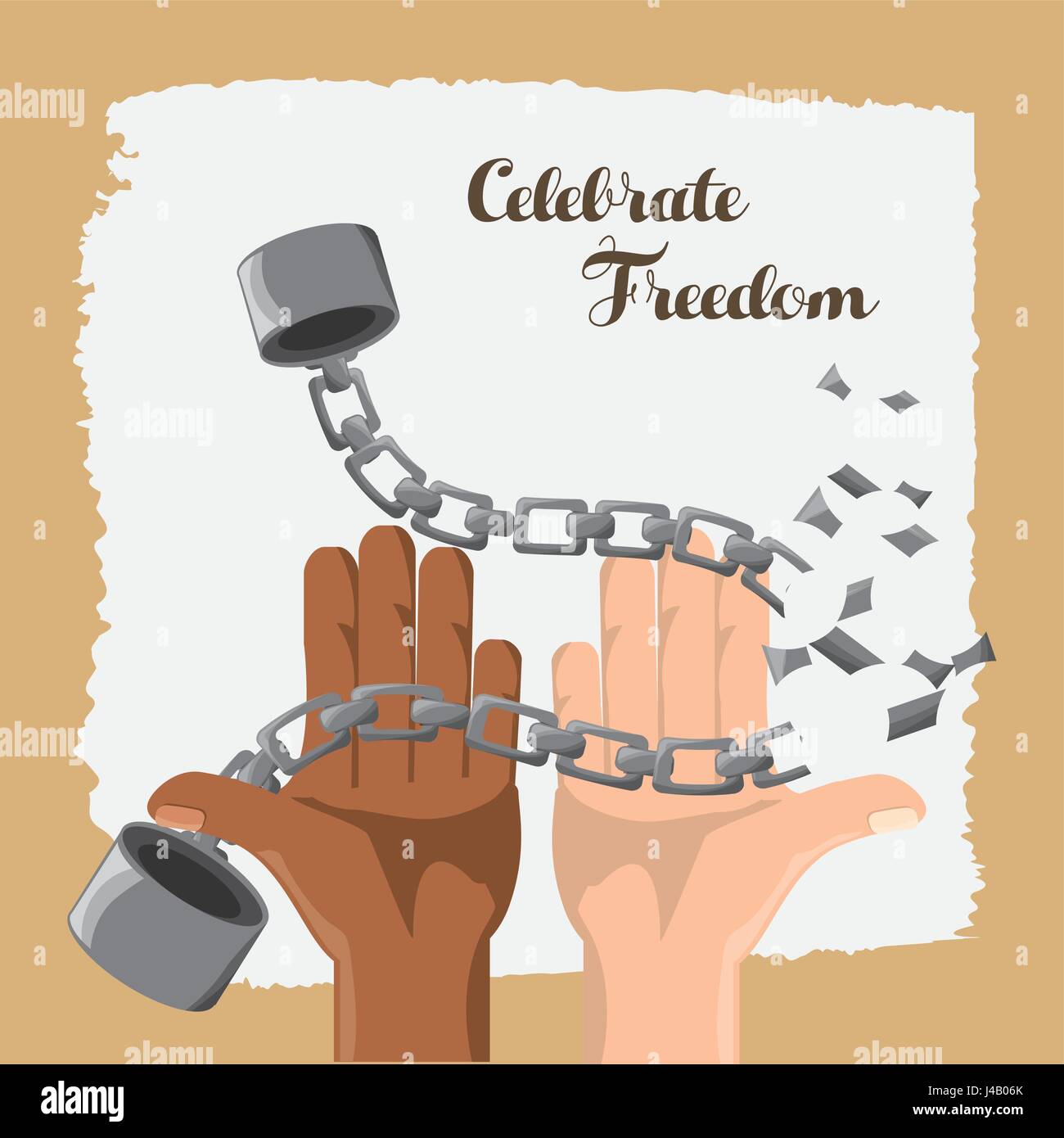 hands broken of chain to celebrate freedom day Stock Vector Image & Art ...
