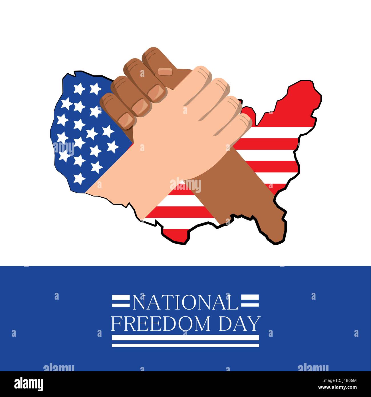 hands together with flag celebrating national freedom day Stock Vector ...