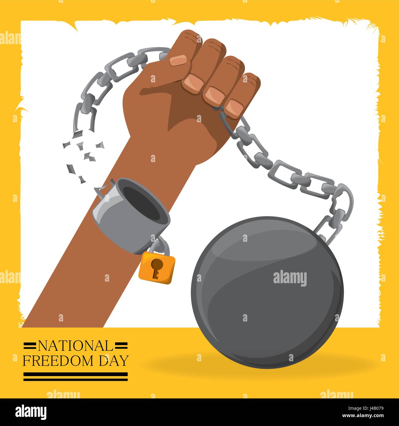 chain with padlock in the hand to celebrate freedom Stock Vector Image ...