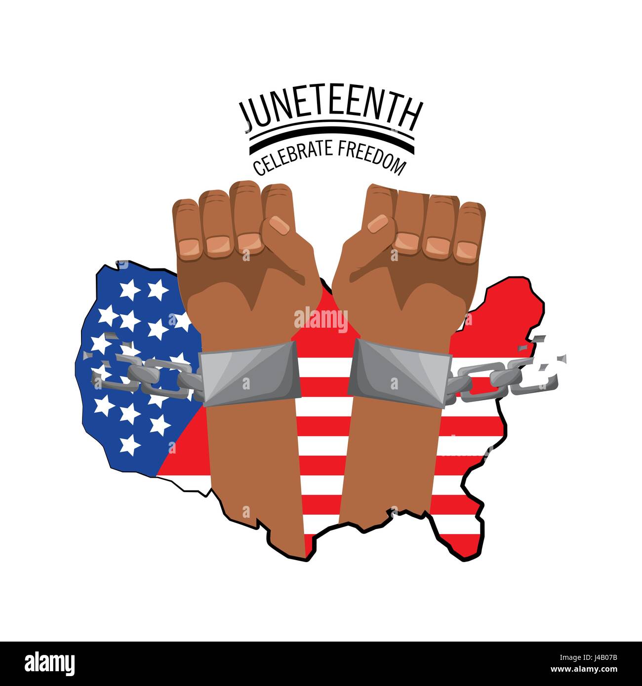 hands with chain and flag to celebrate freedom Stock Vector Image & Art ...