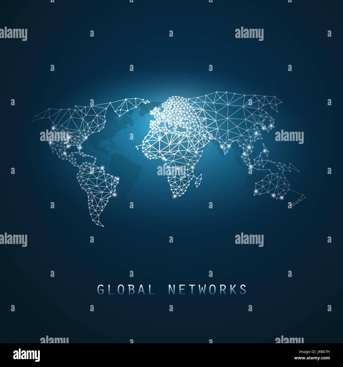 Cloud Computing and Networks with World Map - Abstract Global Digital ...